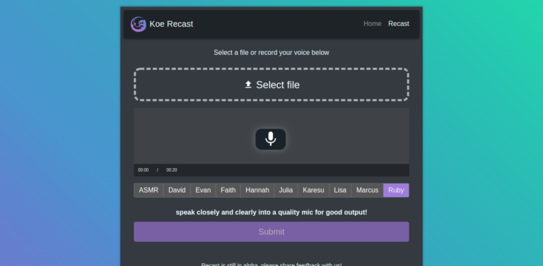 【無料】Web上で使える、ボイス加工ソフト【Koe Recast】とは？