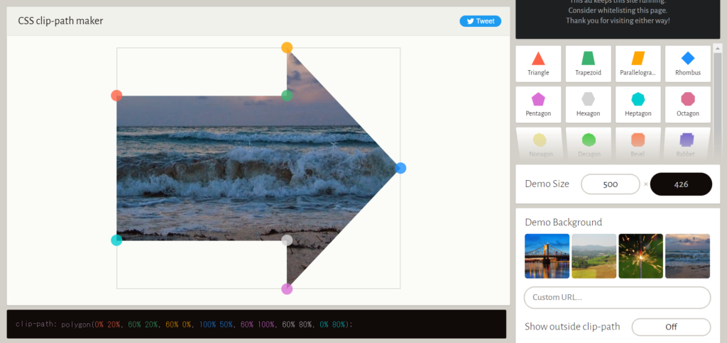 【CSS】clip-pathをビジュアルで編集できるツール『Clippy』とは？