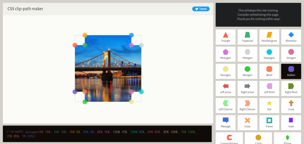 【CSS】clip-pathをビジュアルで編集できるツール『Clippy』とは？